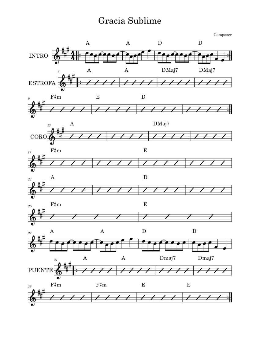 Gracia sublime es – Evan Craft Gracia sublime Sheet music for Piano ...