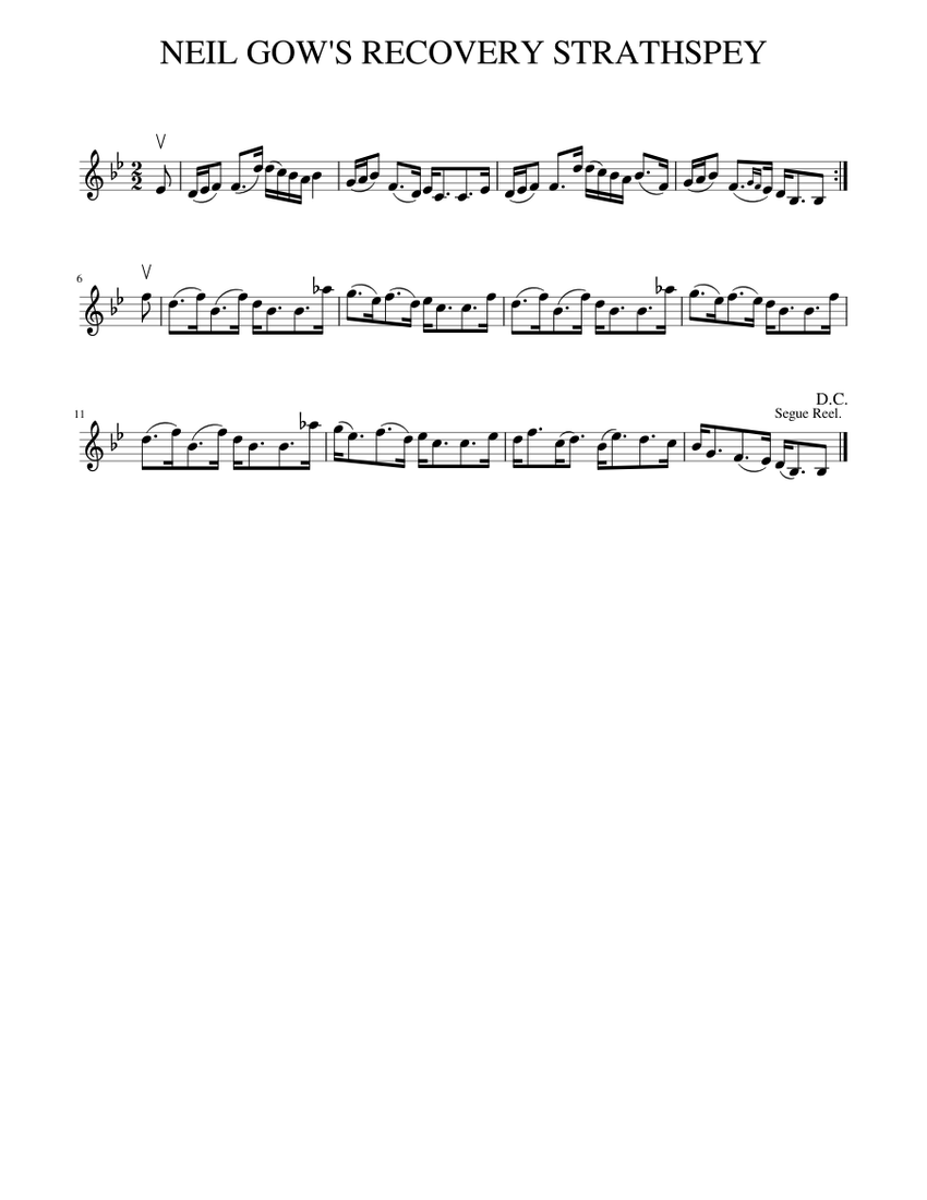 NEIL GOW'S RECOVERY STRATHSPEY Sheet music for Piano (Solo) | Musescore.com