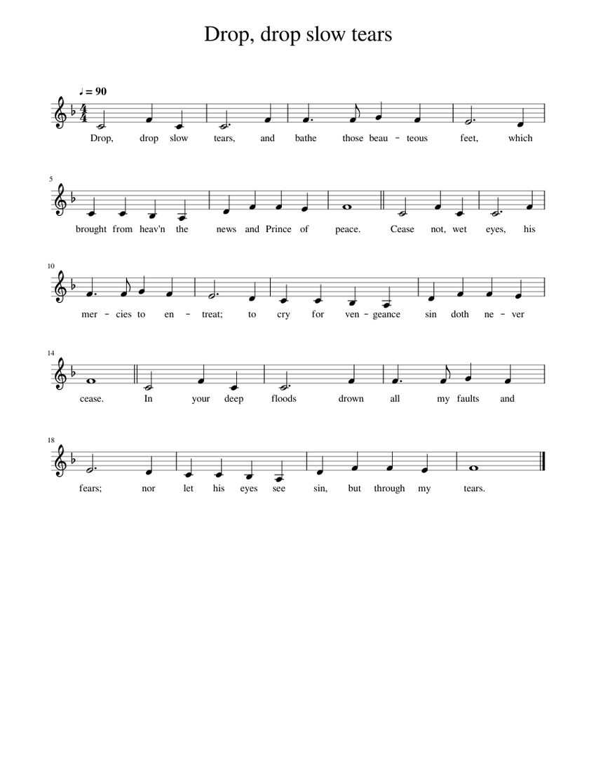 Drop,_drop_slow_tears_ALTO Sheet music for Piano (Solo) Easy ...