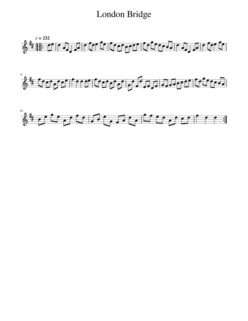 London Bridge Sheet music for Piano (Solo) Easy | Musescore.com