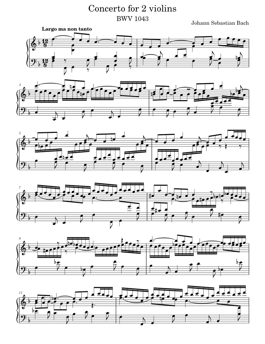 Concerto for 2 Violins in D minor, BWV 1043 – Johann Sebastian Bach ...
