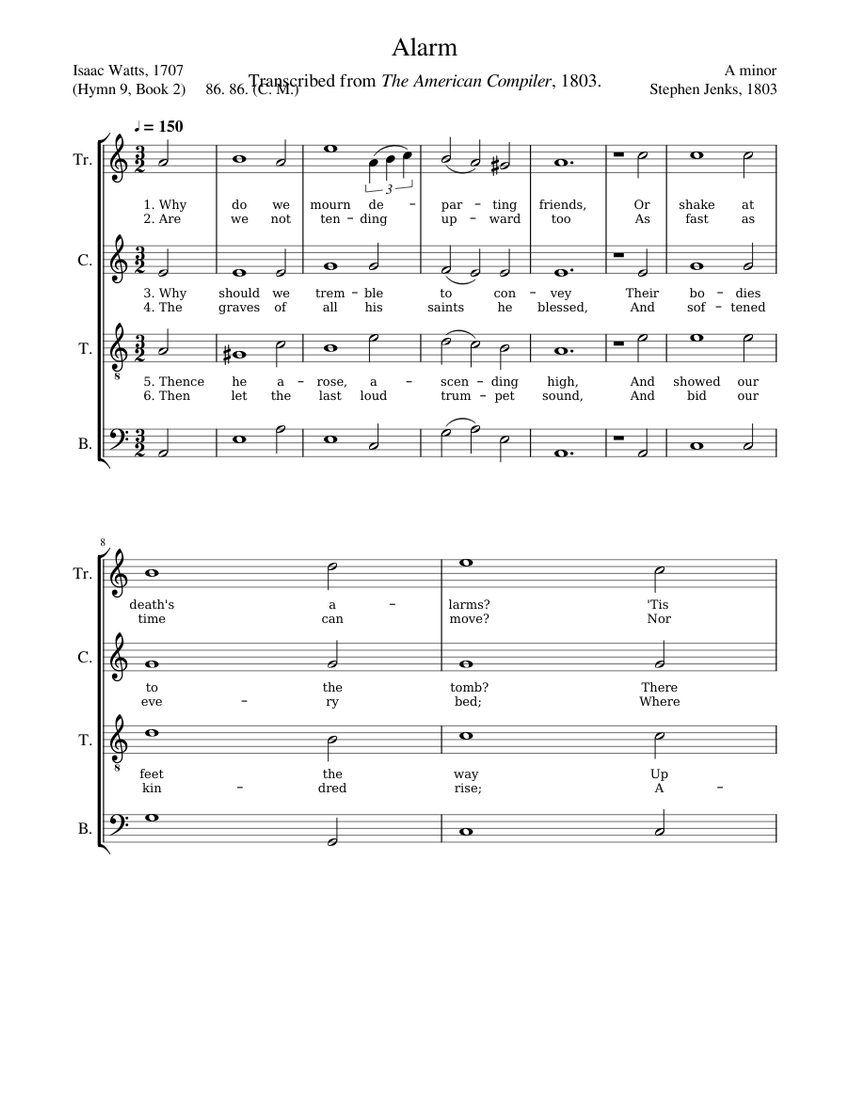 Alarm - Stephen Jenks Sheet music for Tenor, Bass voice, Vocals (Choral ...