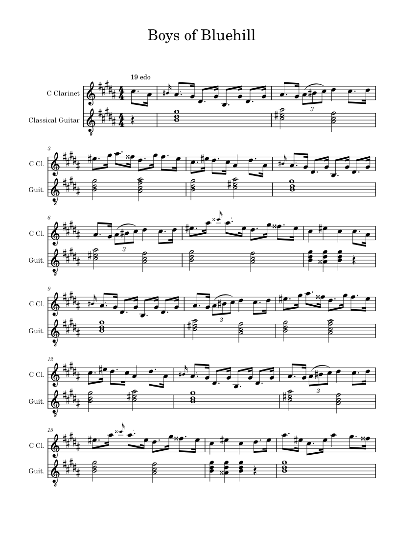 Boys of Blue Hill – Misc tunes Sheet music for Guitar, Clarinet other ...