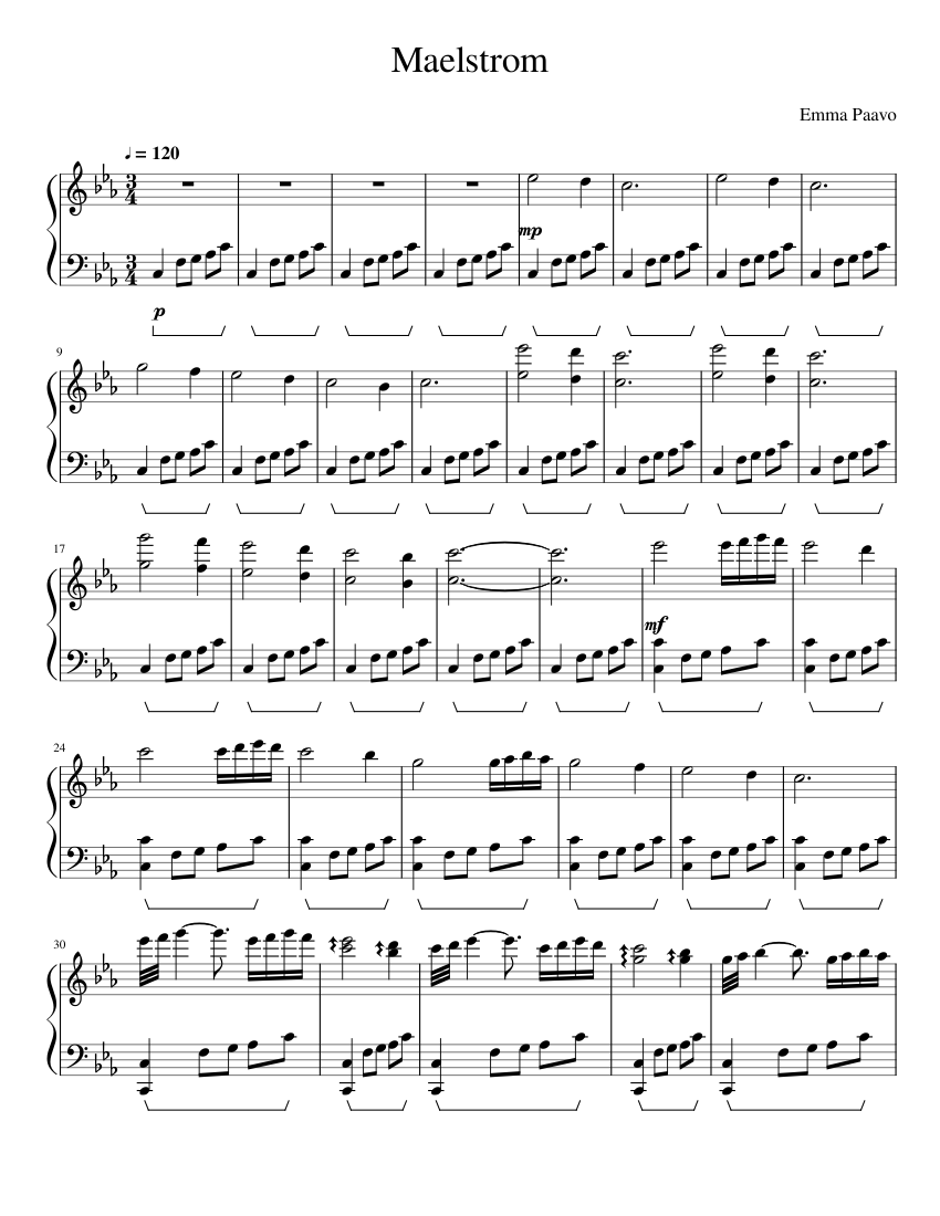 Maelstrom - Original Composition Sheet Music for Piano (Solo ...