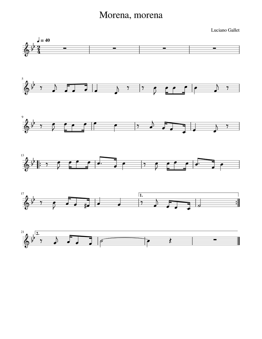 Morena,_morena Sheet Music for Piano (Solo) easy | MuseScore.com