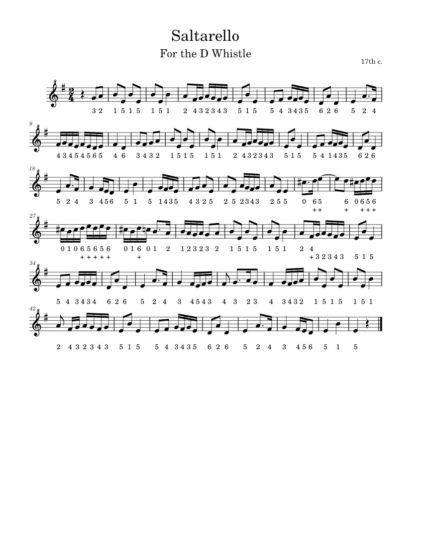 Saltarello – Anonymous Saltarello Sheet music for Flute other (Solo ...