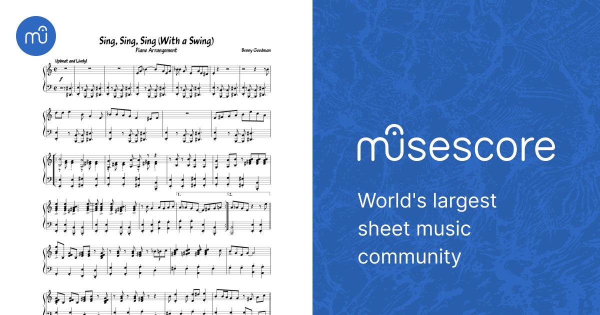 Sing, Sing, Sing (1938 Carnegie Hall Piano Transcription) Sheet Music ...