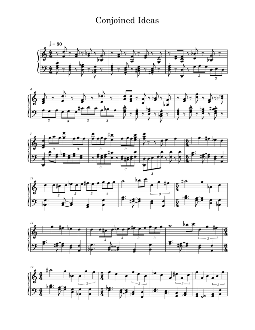 19 || Conjoined Ideas Sheet music for Piano (Solo) | Musescore.com