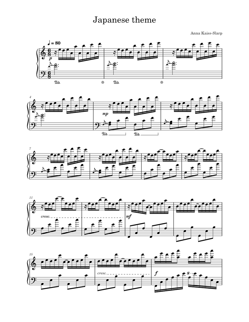 Japanese theme Sheet Music for Piano (Solo) | MuseScore.com