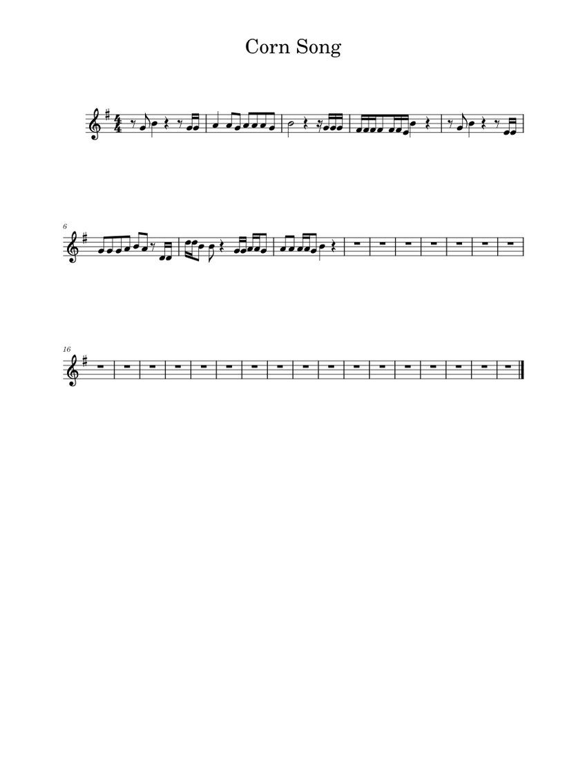Corn Song from tiktok – that one little kid on tiktok Corn Song Sheet ...