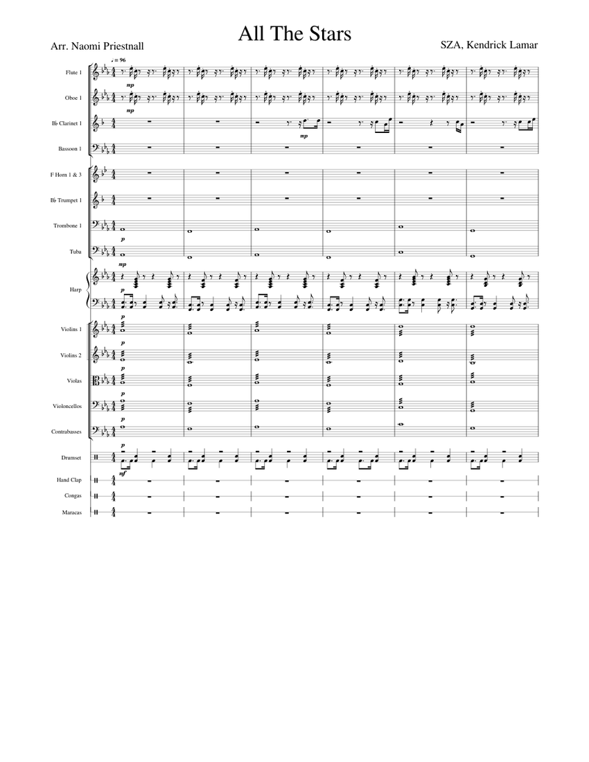 All The Stars Sheet Music for Trombone, Tuba, Flute, Oboe & more ...