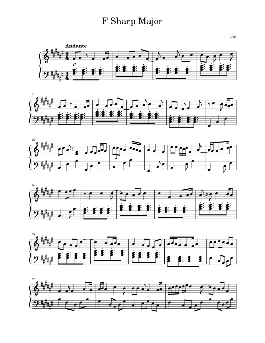 F_Sharp_Major Sheet music for Piano (Solo) Easy | Musescore.com