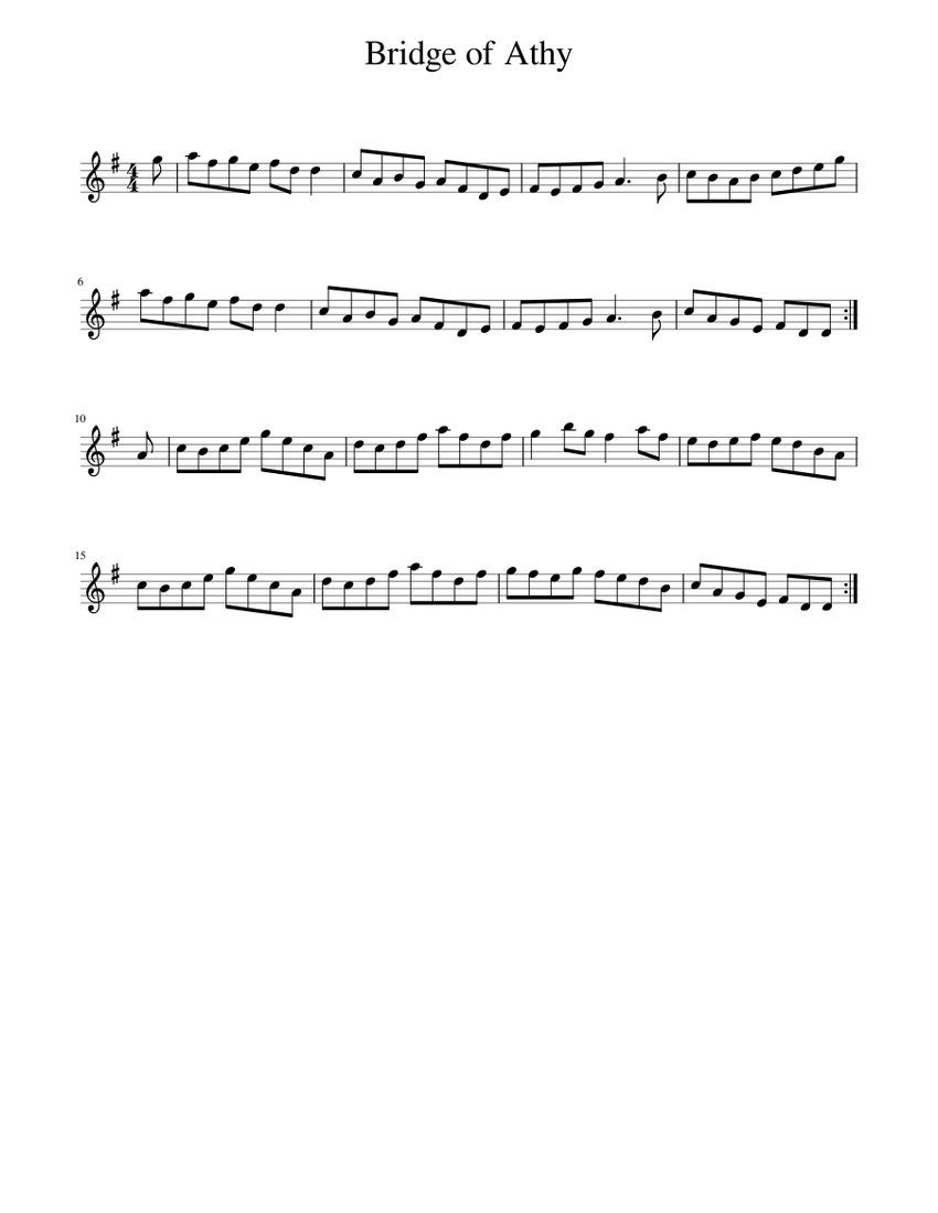 Bridge of Athy Sheet music for Piano (Solo) | Musescore.com