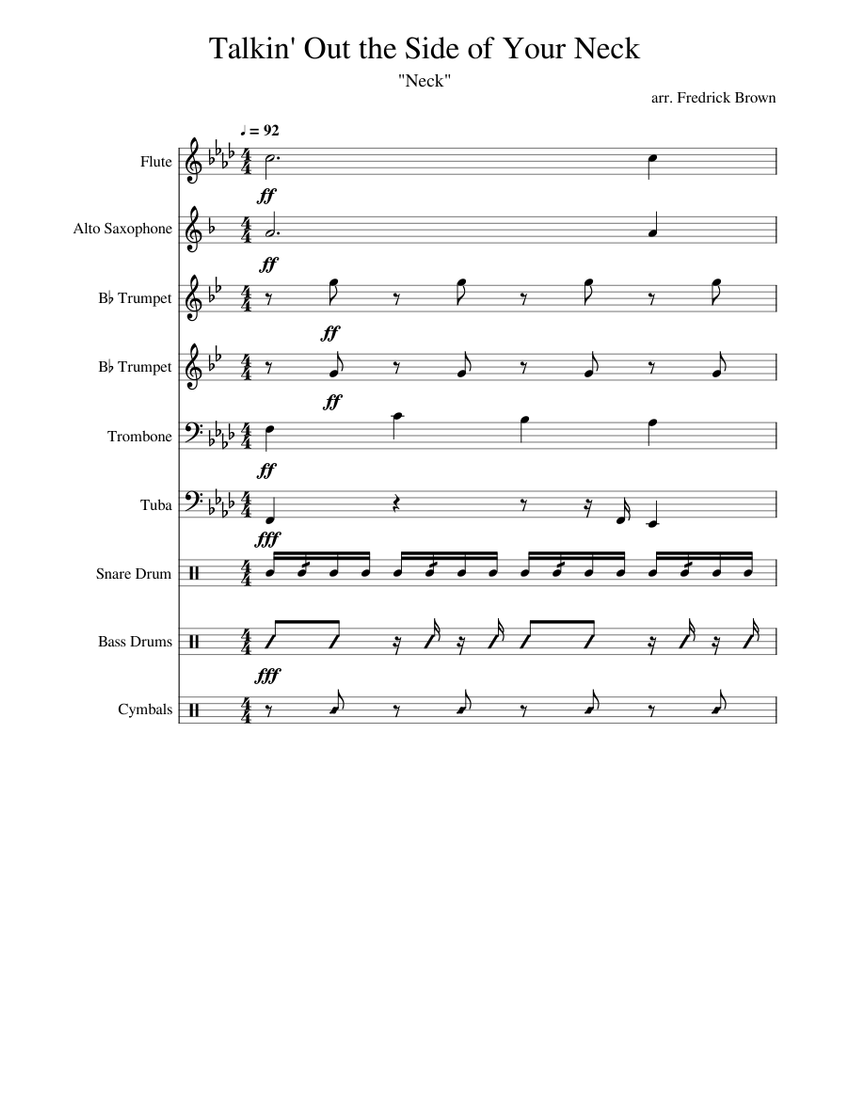 Talkin' Out the Side of Your Neck Sheet music for Trombone, Tuba, Flute ...