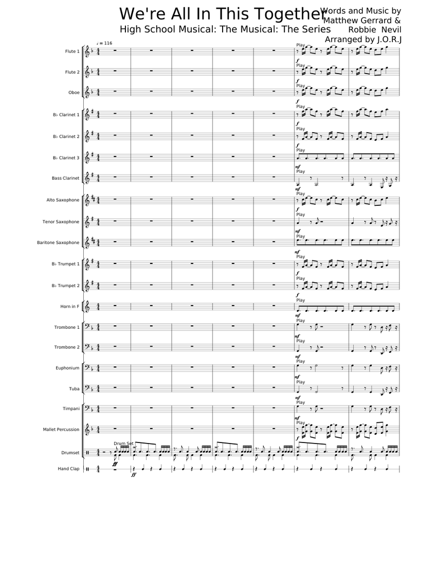 We‘re All In This Together HSMTMTS Sheet Music for Trombone, Euphonium ...