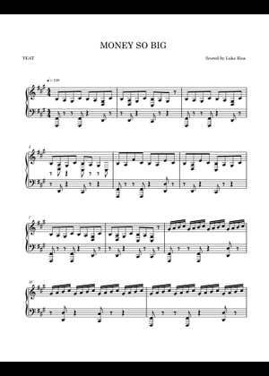Monëy so big – Yeat Sheet Music for Piano (Solo) | MuseScore.com