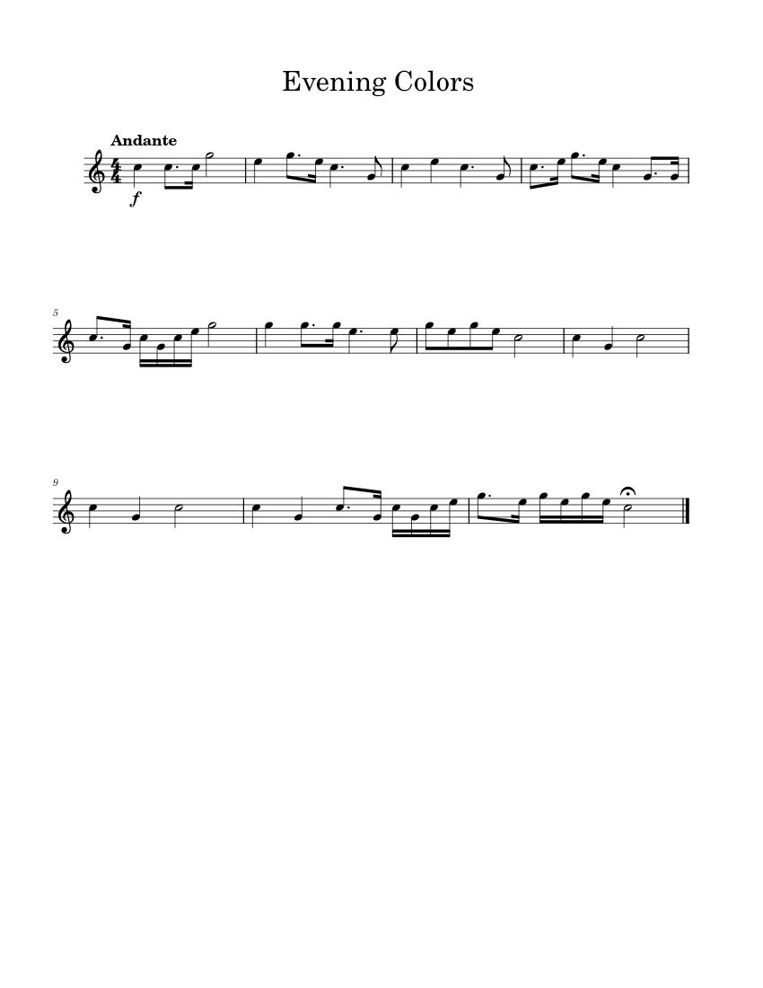 Evening Colors Sheet music for Piano (Solo) | Musescore.com