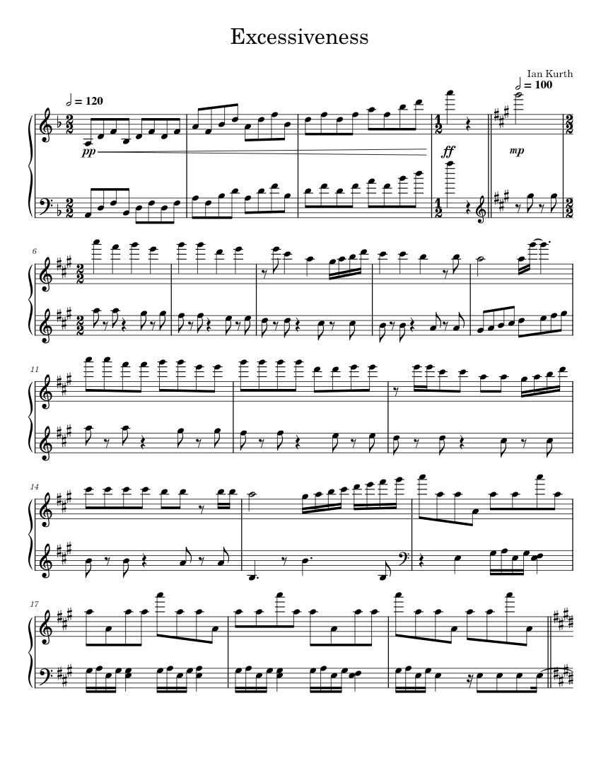 Excessiveness Sheet music for Piano (Solo) | Musescore.com