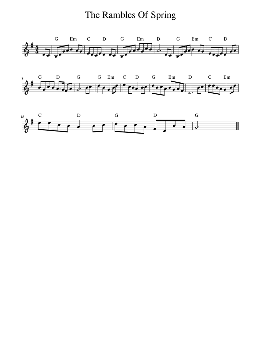 The Rambles Of Spring Sheet Music with Chords for Piano (Solo) easy ...