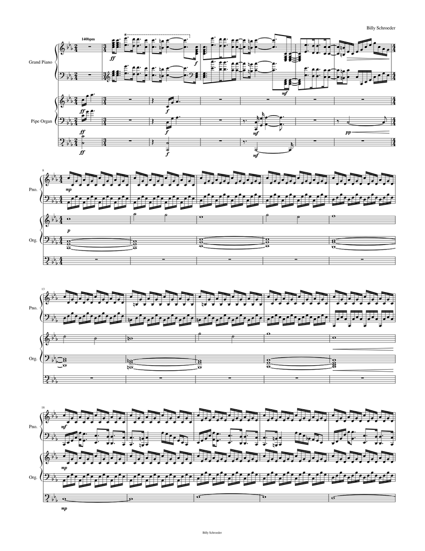 Piano and Organ Duet Sheet Music for Piano, Organ (Mixed Duet ...
