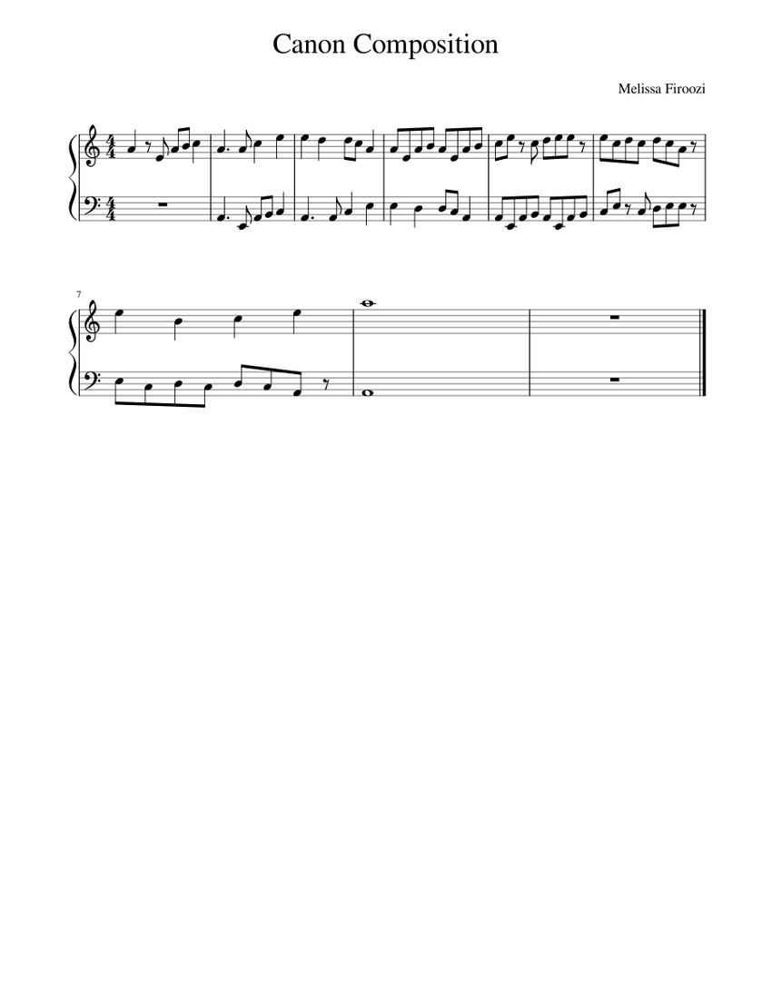 Canon_Composition Sheet music for Piano (Solo) | Musescore.com