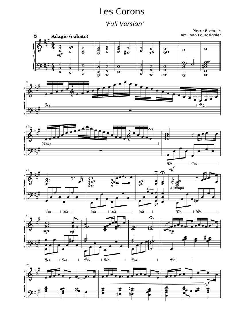 Les Corons – Pierre Bachelet (Full version) Sheet music for Piano (Solo ...