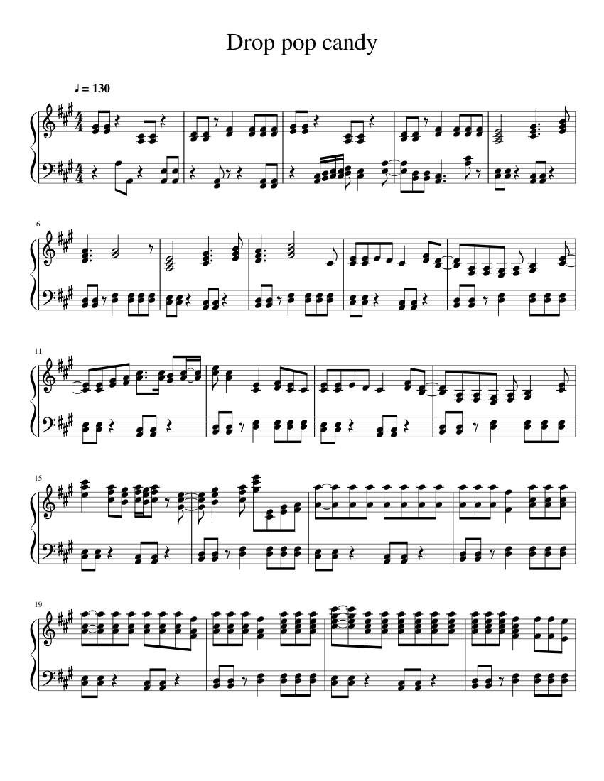 Drop pop candy Sheet music for Piano (Solo) | Musescore.com