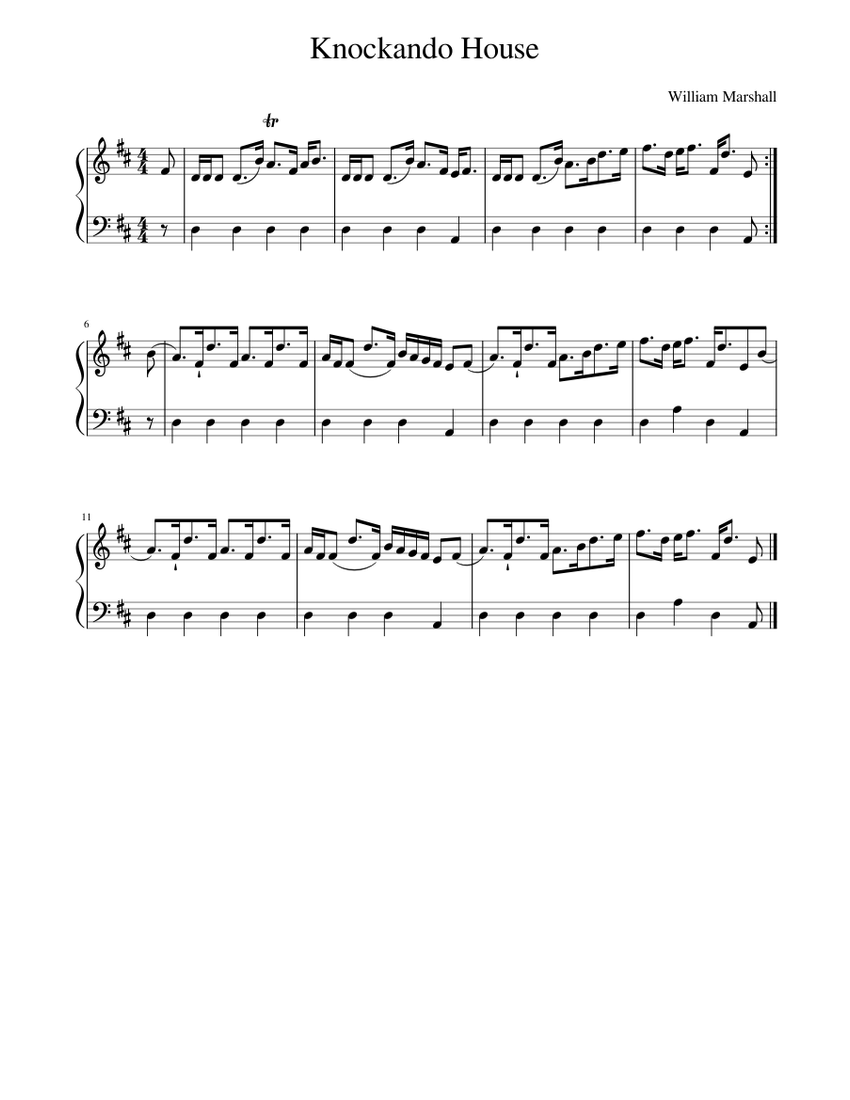 William Marshall - Knockando House Sheet music for Piano (Piano Duo ...