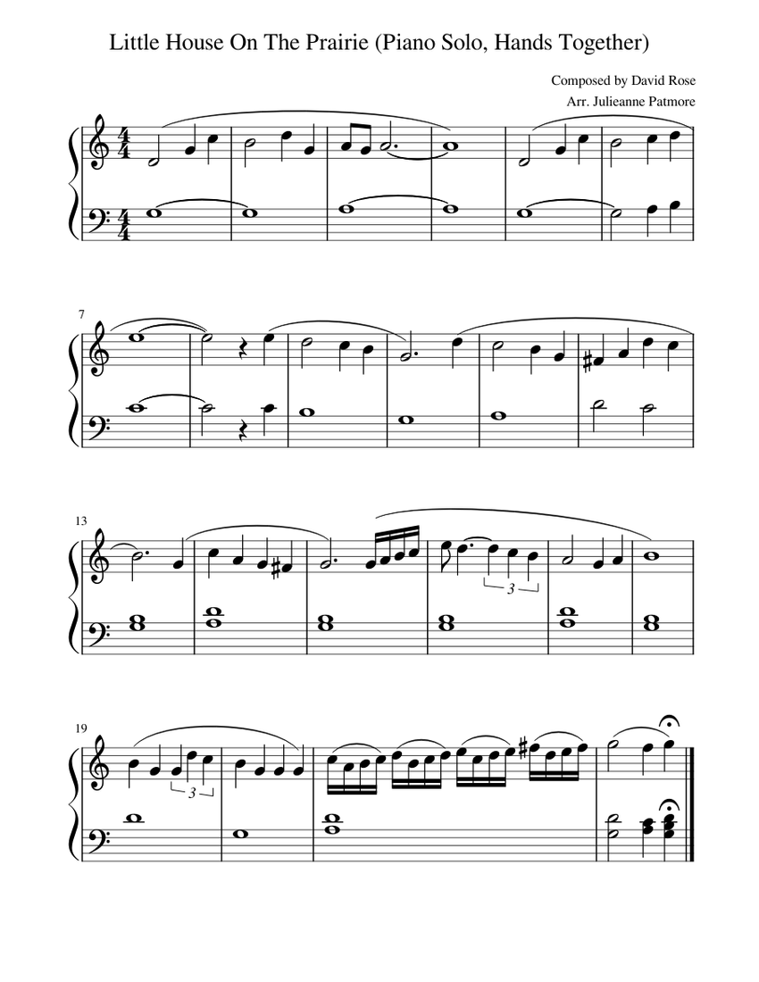 Theme from Little House on the Prairie (Piano solo, Hands Together ...