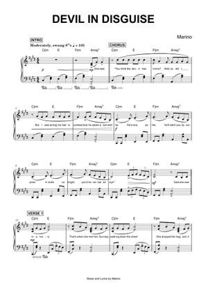 Play Official version of Devil in Disguise Sheet Music by Marino for ...