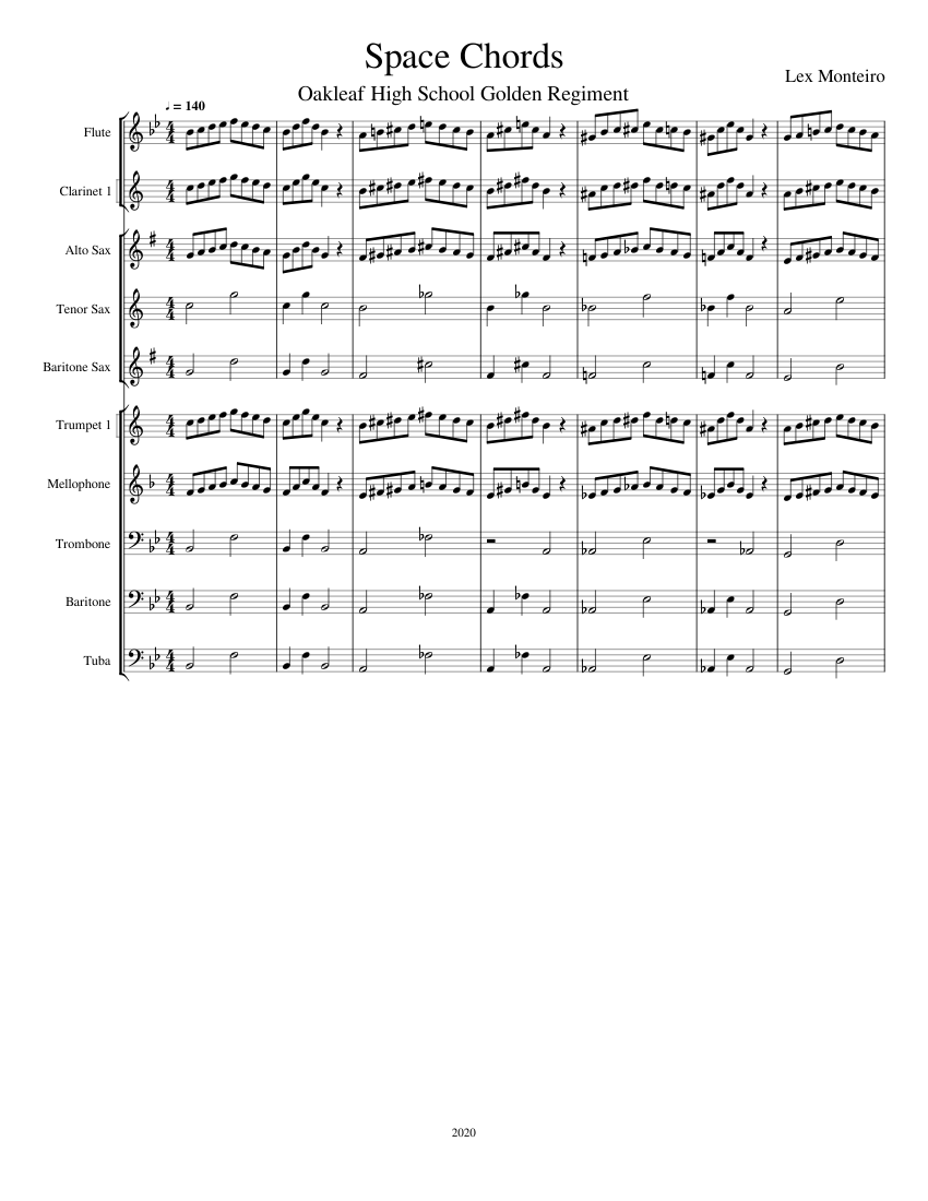 Space_Chords Sheet music for Trombone, Tuba, Mellophone, Flute & more ...