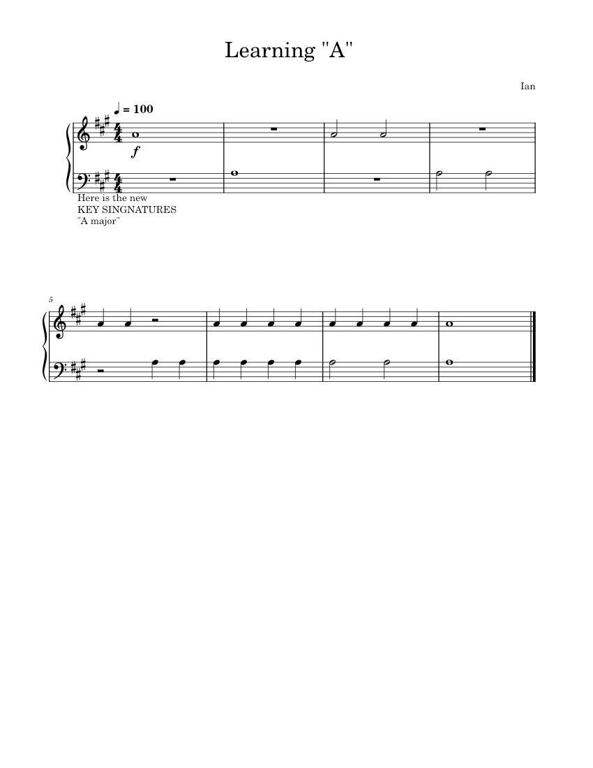 Learning A (Level 1) Sheet music for Piano (Solo) Easy | Musescore.com