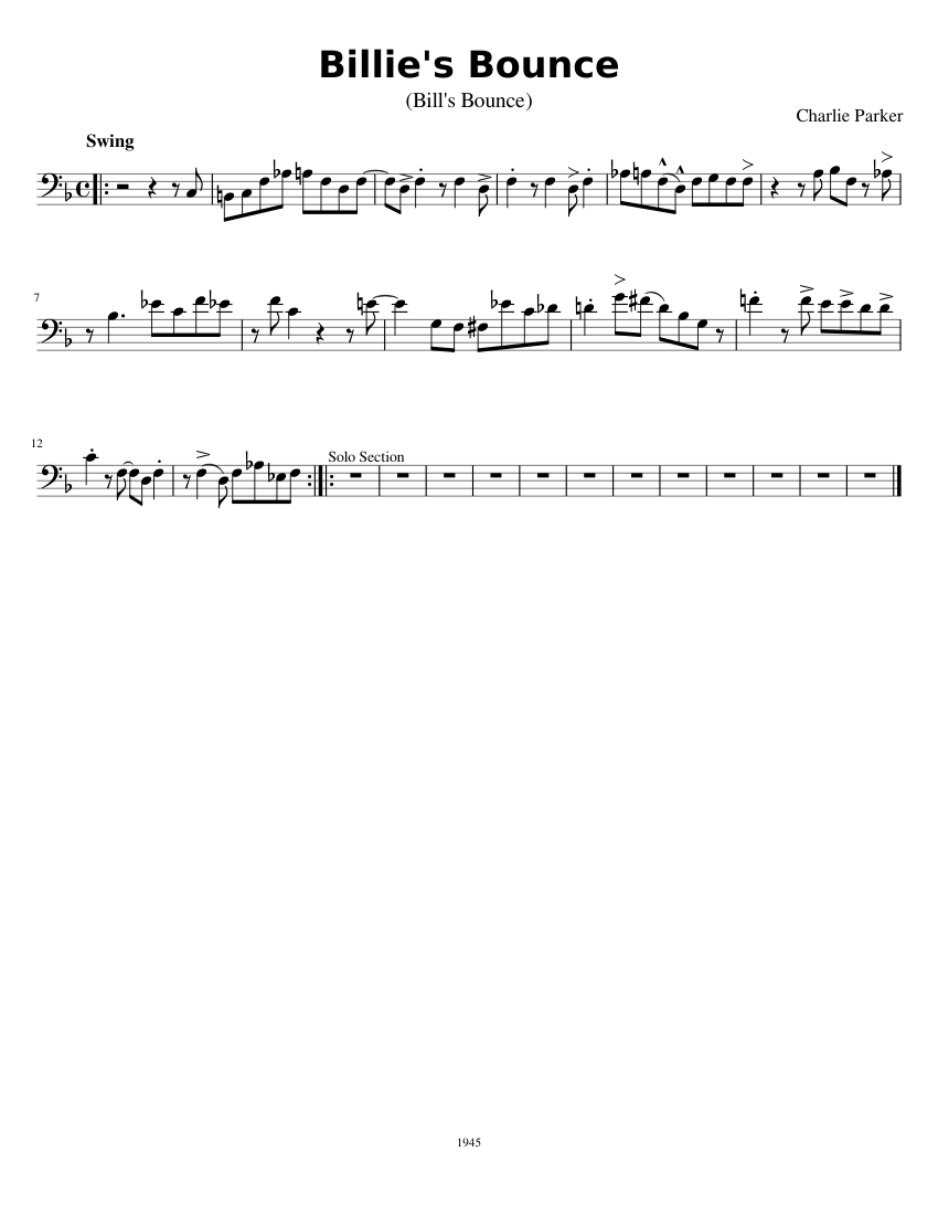 Billie s Bounce Sheet Music for Piano (Solo) easy | MuseScore.com