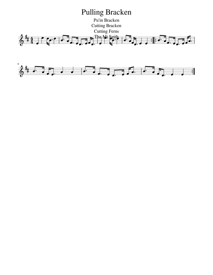 Pulling Bracken Sheet music for Piano (Solo) Easy | Musescore.com