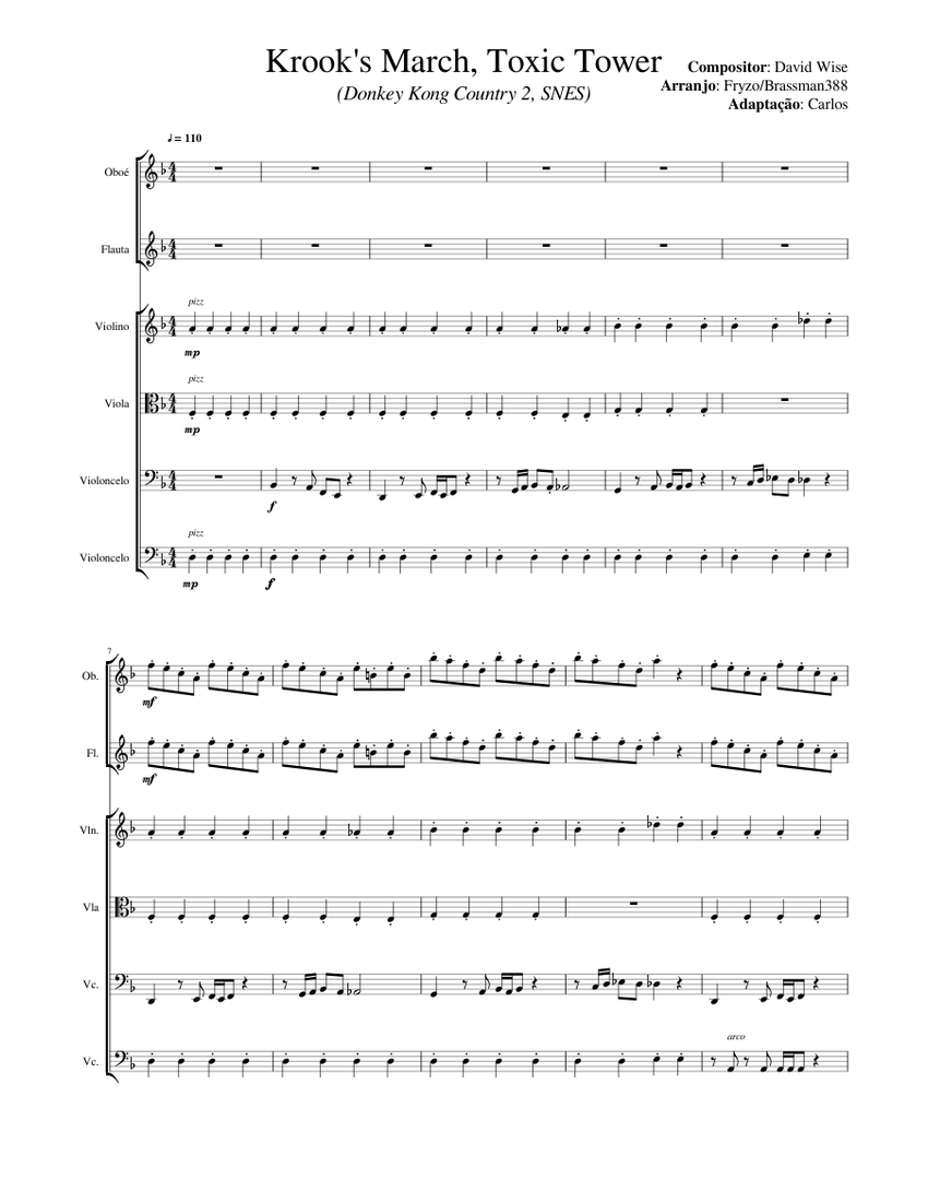 Krook's March, Toxic Tower, from Donkey Kong Country 2 Sheet Music for ...