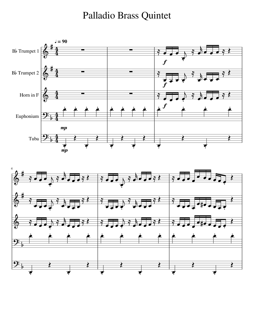 Palladio Brass Quintet - piano tutorial