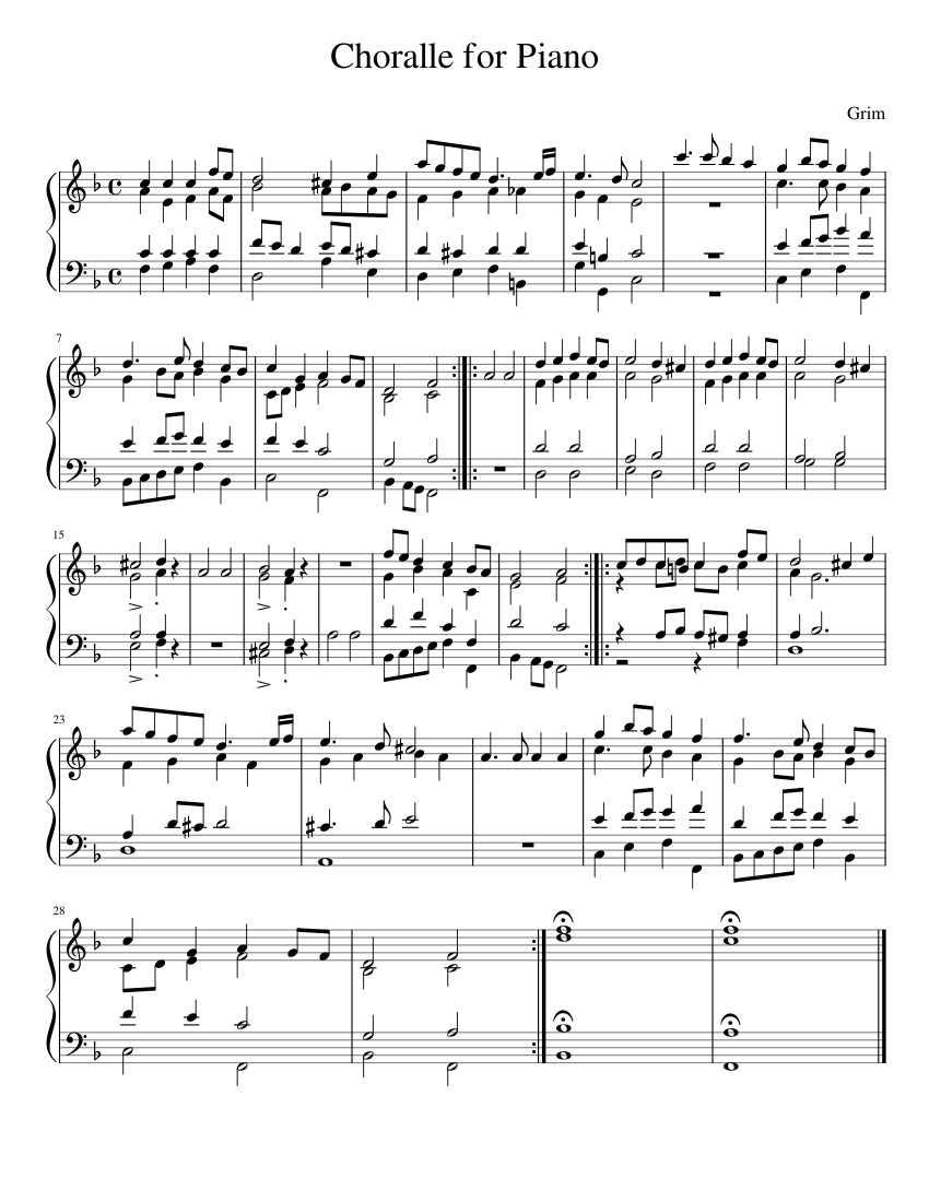 Choralle for Piano Sheet music for Piano (Solo) | Musescore.com
