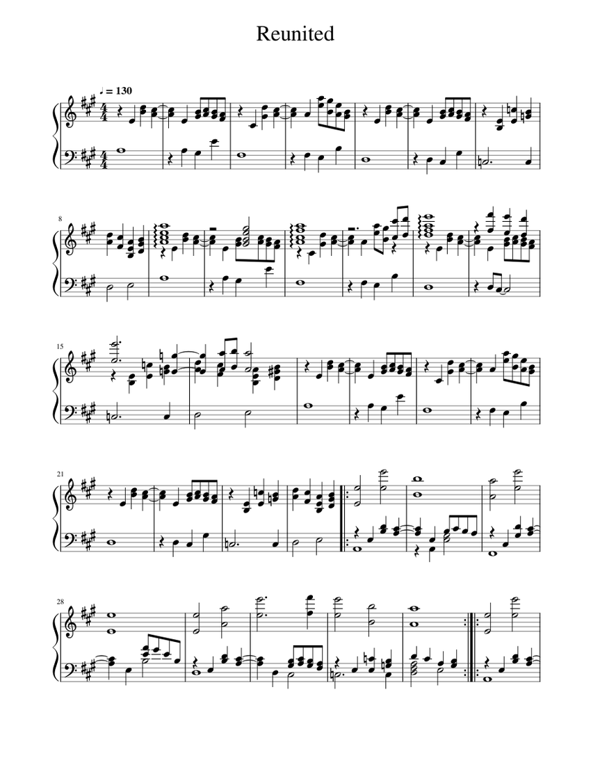 Reunited Sheet music for Piano (Solo) | Musescore.com