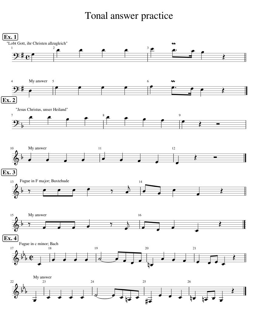 Tonal answer practice Sheet music for Piano (Solo) Easy | Musescore.com