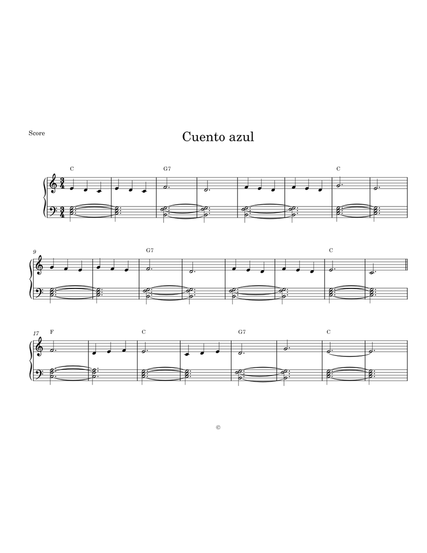 Cuento azul Sheet music for Piano (Solo) | Musescore.com