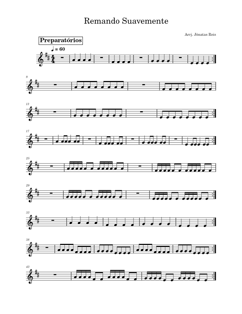 Remando Suavemente _ Corda Ré / Lá Sheet music for Piano (Solo) | Musescore.com