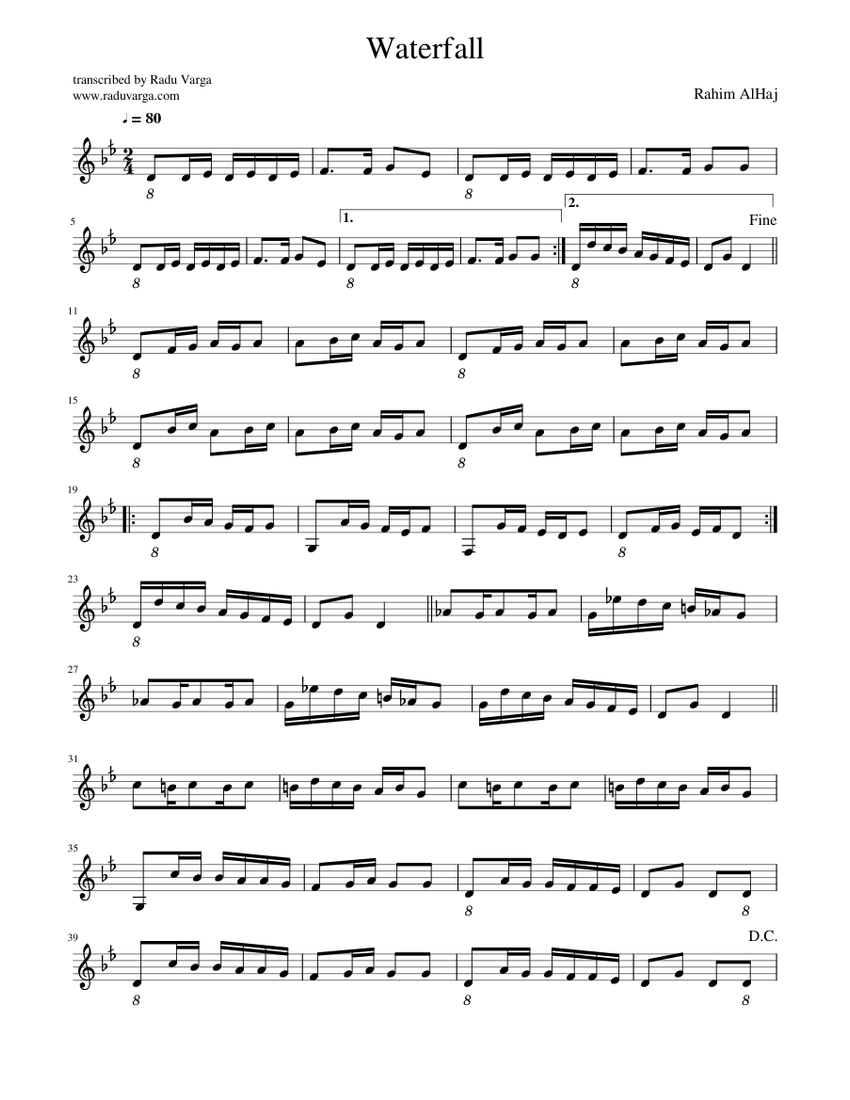 Waterfall Sheet Music for Piano (Solo) Easy | MuseScore.com