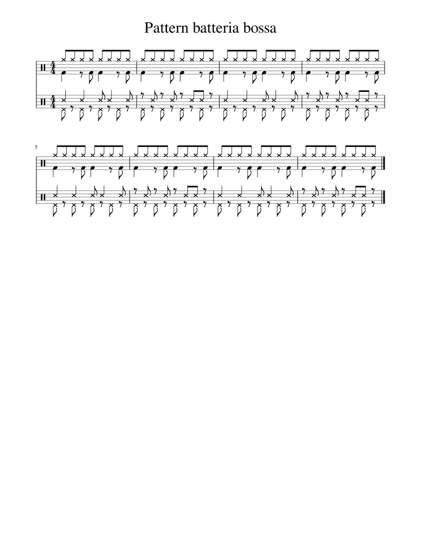 Pattern batteria Sheet Music for Drum group (Solo) | MuseScore.com