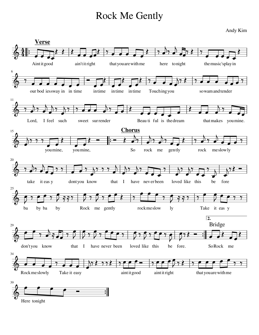 Rock_Me_Gently Sheet music for Piano (Solo) Easy | Musescore.com