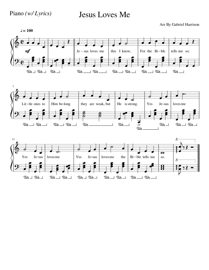 Jesus Loves Me Sheet music for Piano (Solo) Easy | Musescore.com