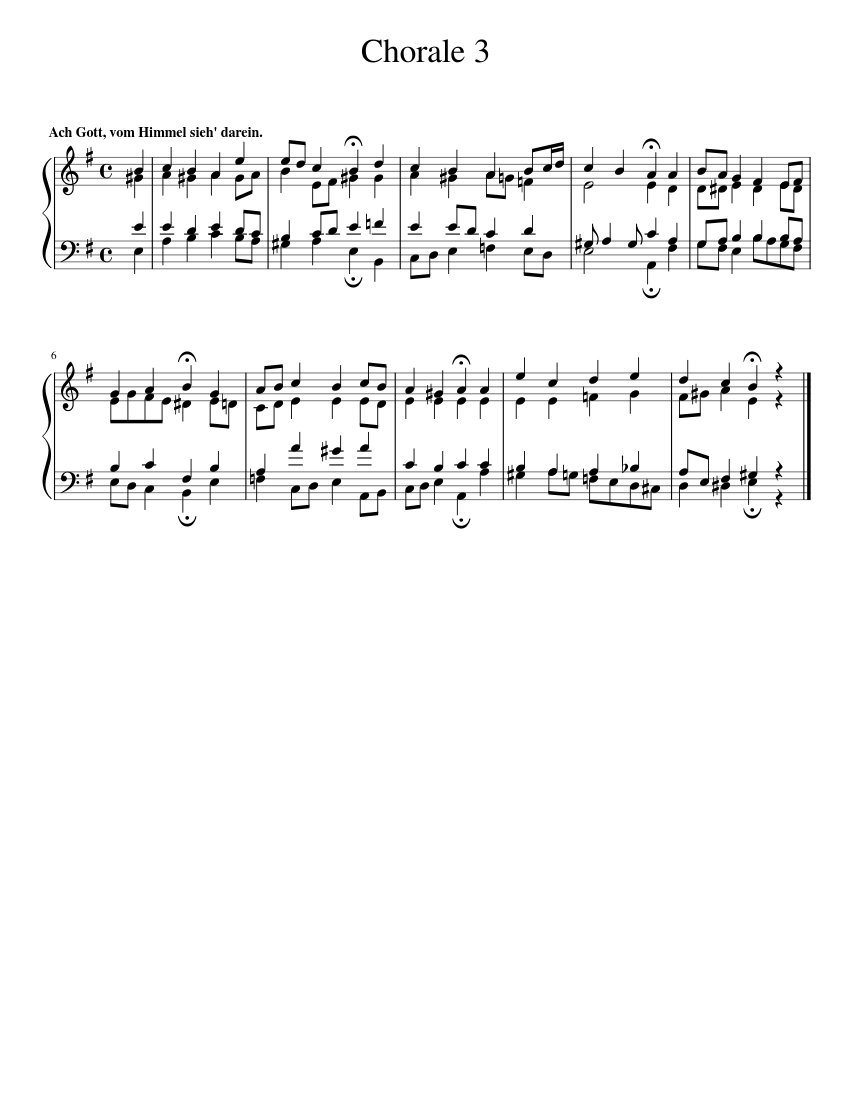 Chorale 3 Sheet Music for Piano (Solo) Easy | MuseScore.com