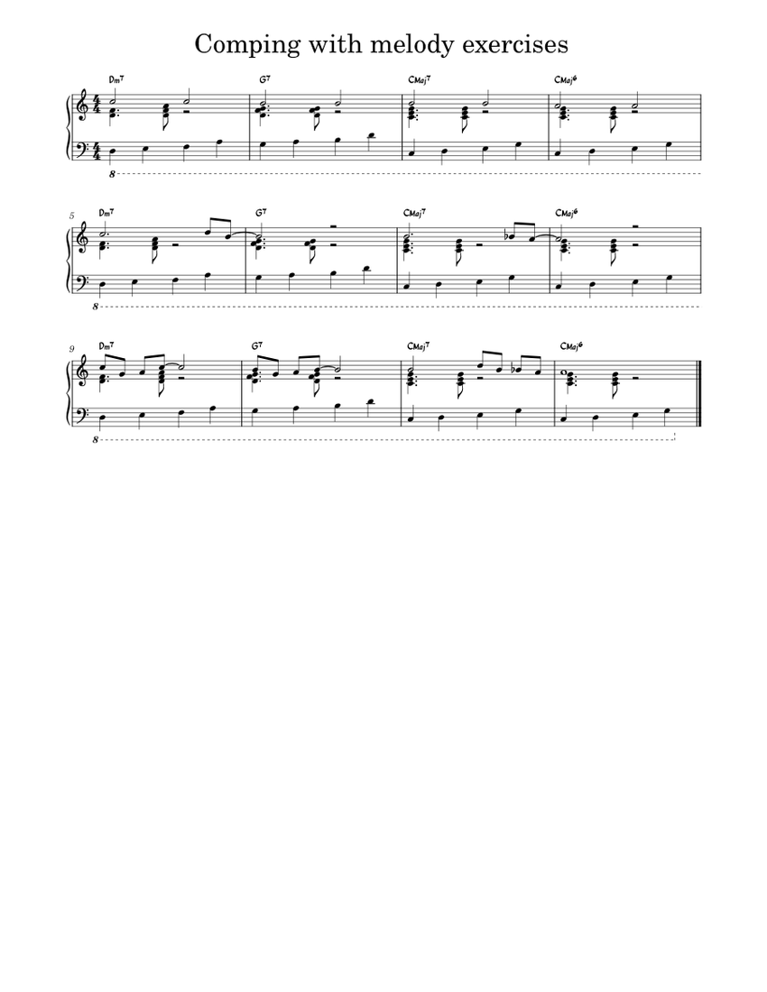 Comping rhythmic patterns Sheet Music for Piano (Solo) Easy | MuseScore.com
