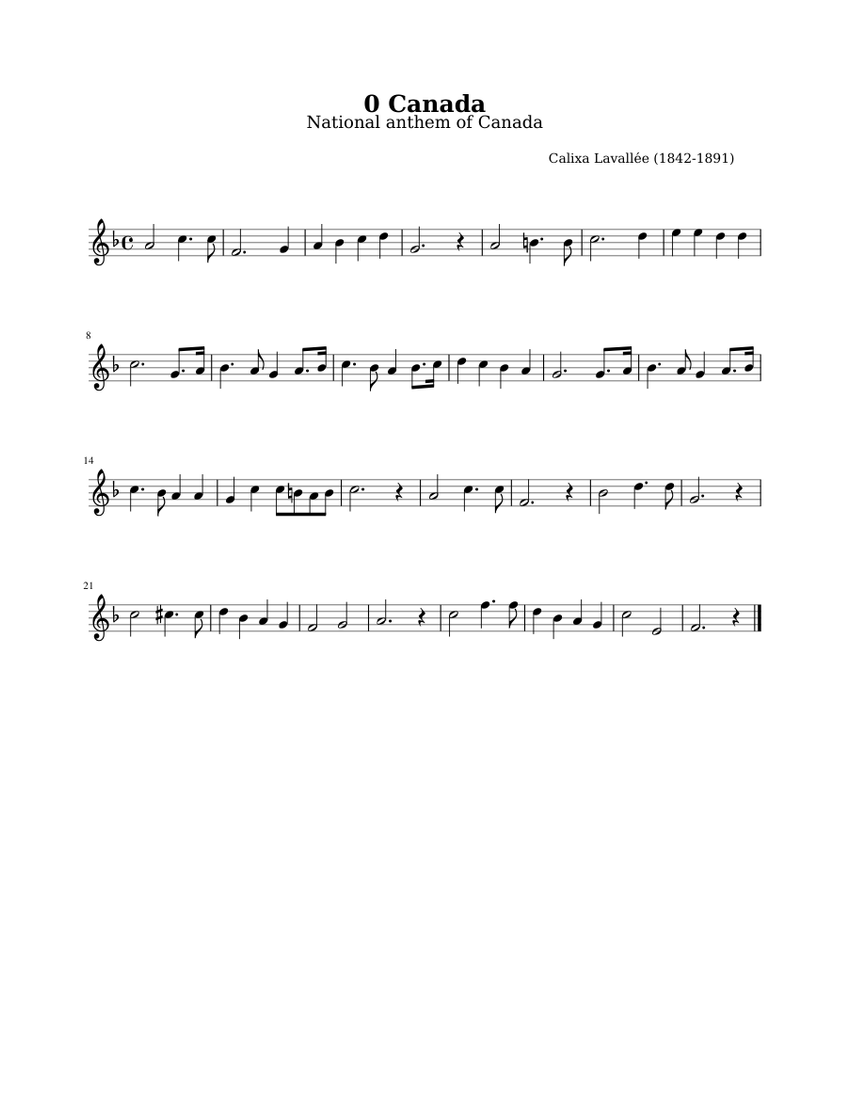 Oh Canada - piano tutorial