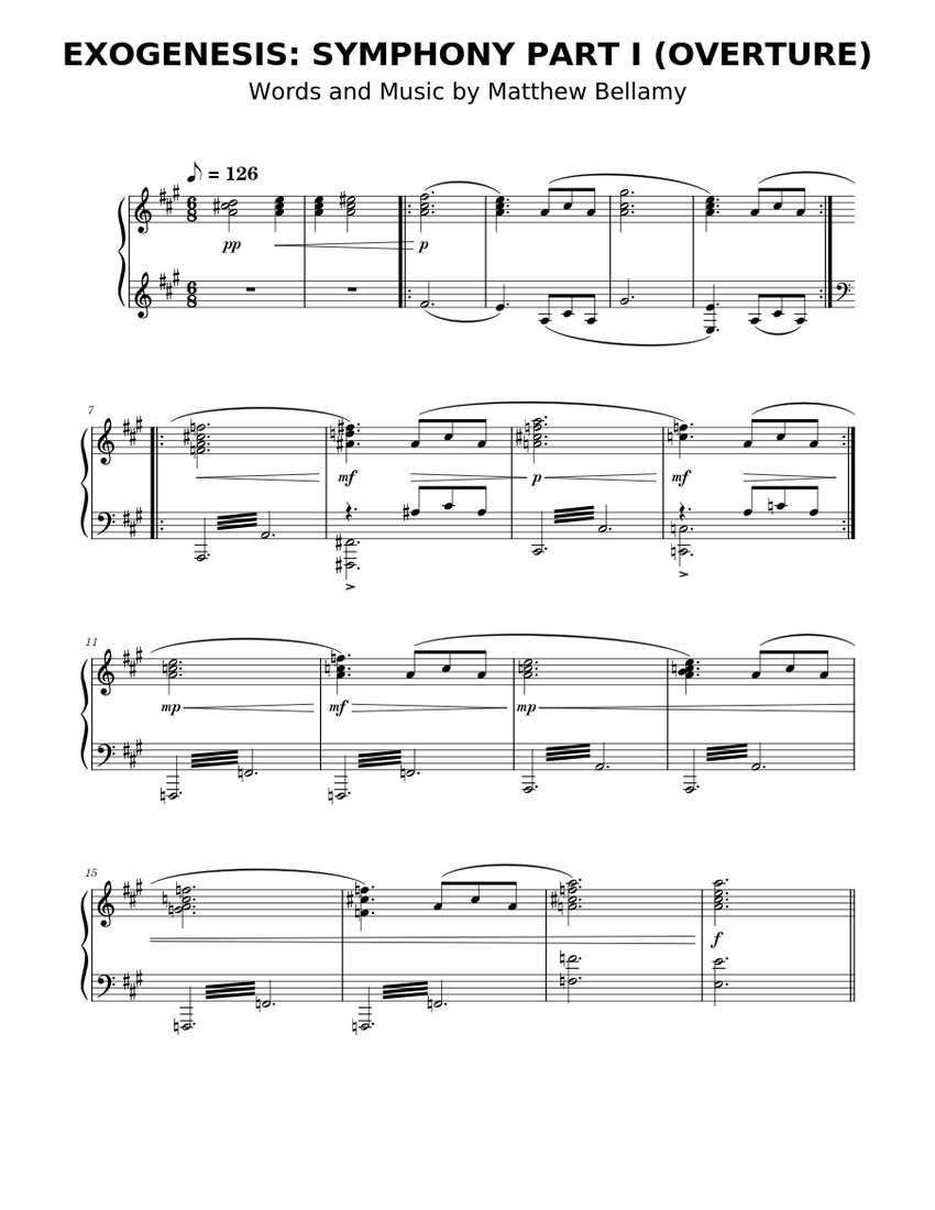 Muse - Exogenesis: Symphony Sheet Music for Piano (Solo) | MuseScore.com