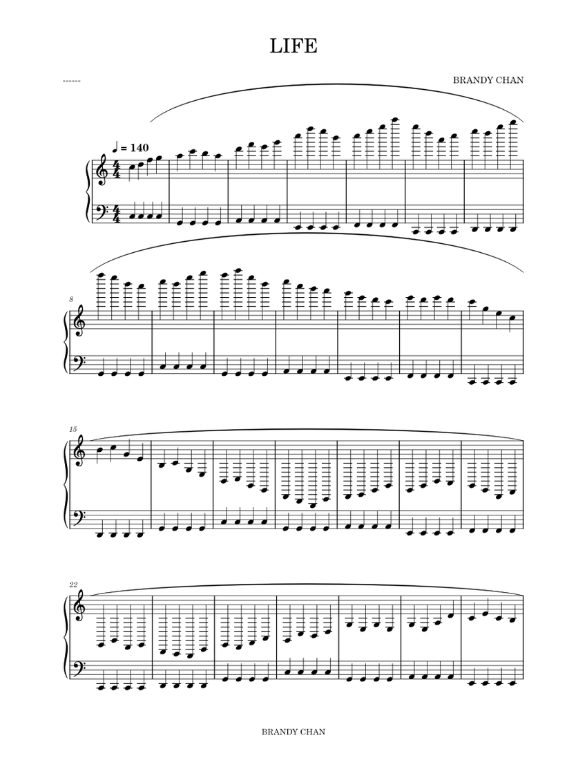 LIFE a Sheet music for Piano (Solo) Easy | Musescore.com